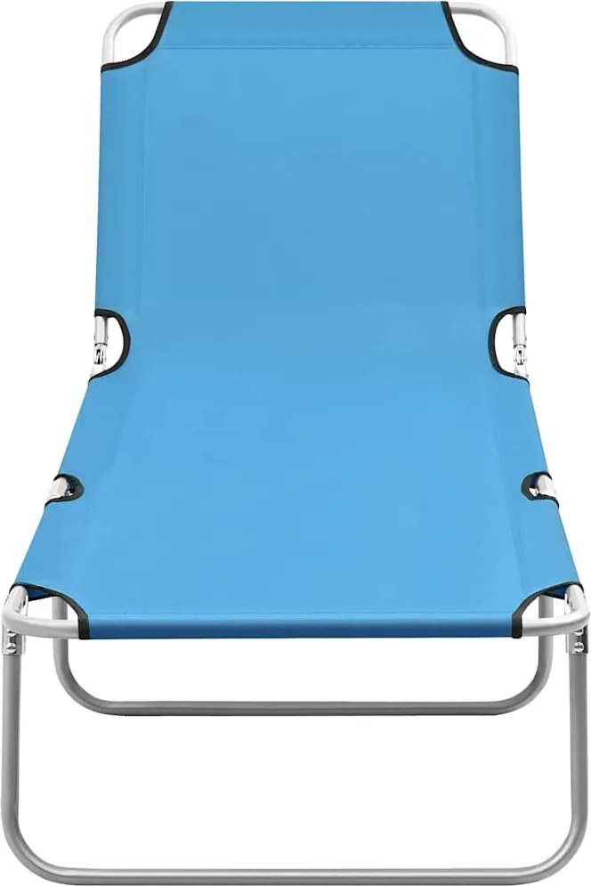 Zahradní lehátko ocel a textil tyrkysově modré 310329