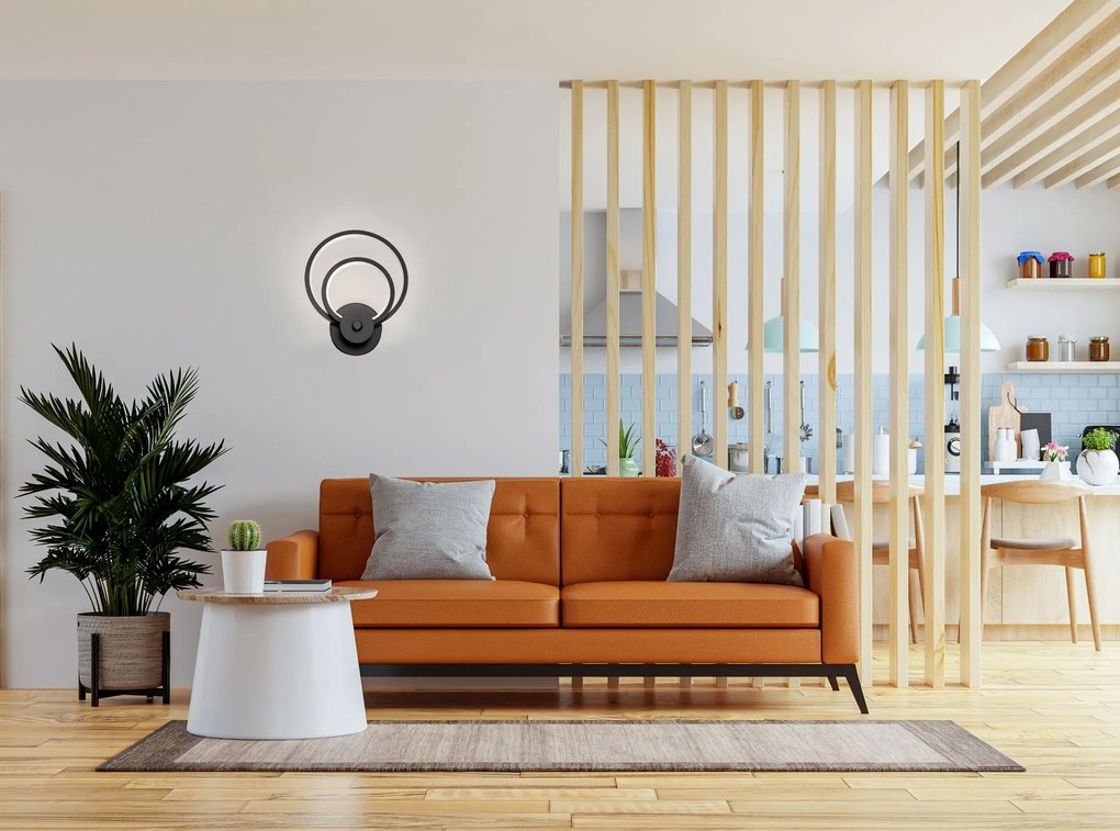 Toolight, LED nástěnné svítidlo APP1042-W, černá, OSW-03622