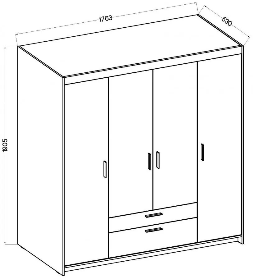 FN Skříň Enja 4D2S bílá