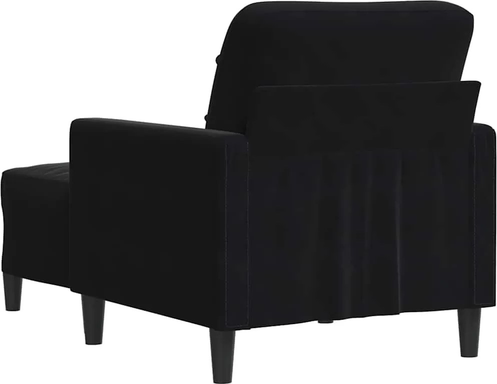 Křeslo s podnožkou černé 60 cm samet 3278262