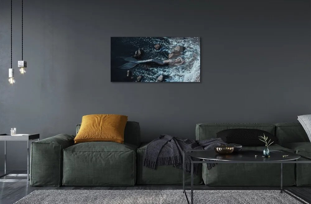 Obraz na skle mořská siréna 100x50 cm