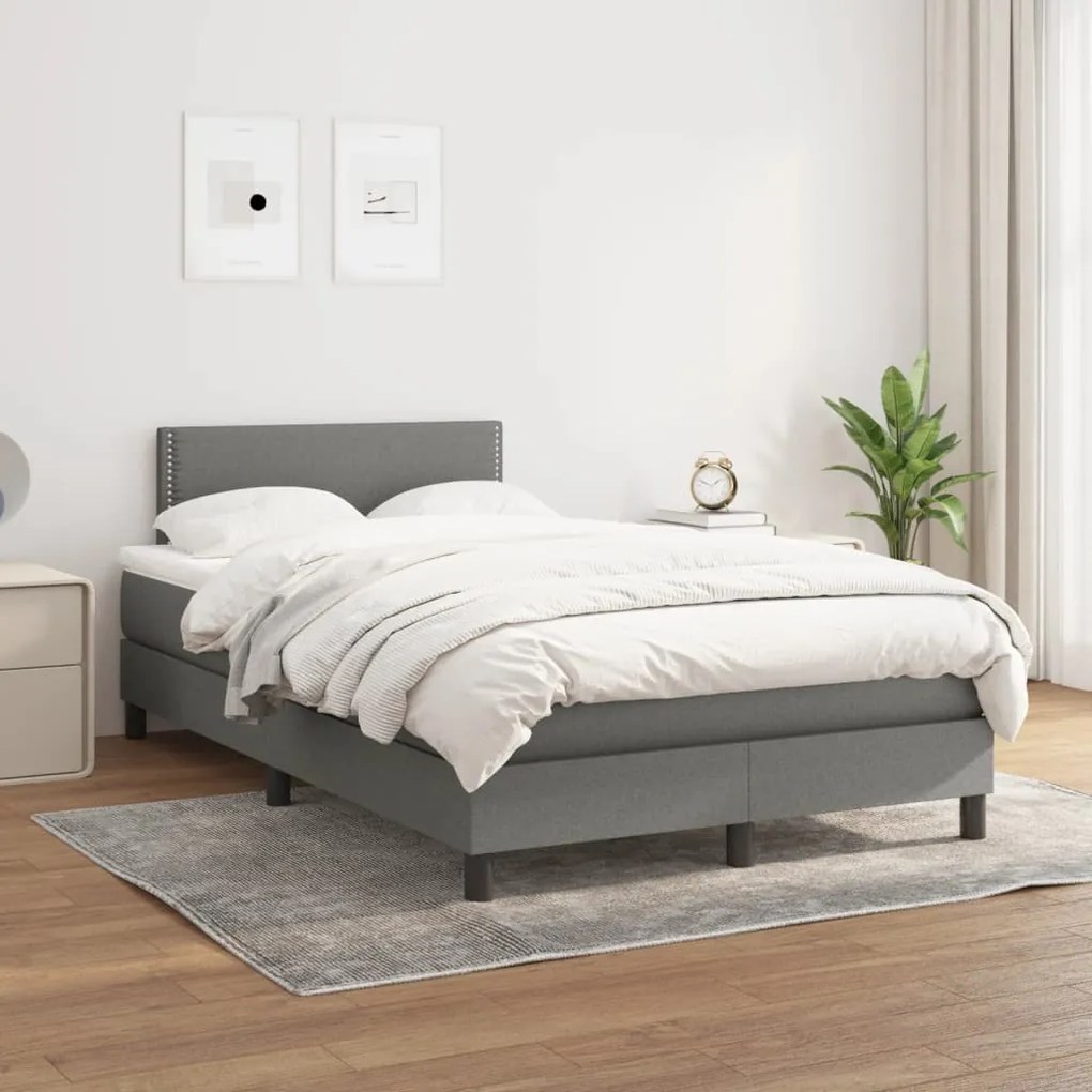 Box spring postel s matrací tmavě šedá 120x190 cm textil 3269717