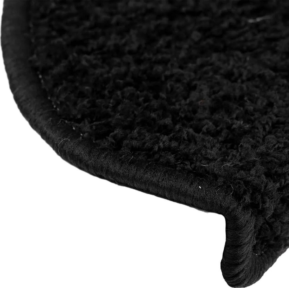 Schodové rohože 15 ks 65 x 21 x 4 cm černé, půlkulaté, velké 133901
