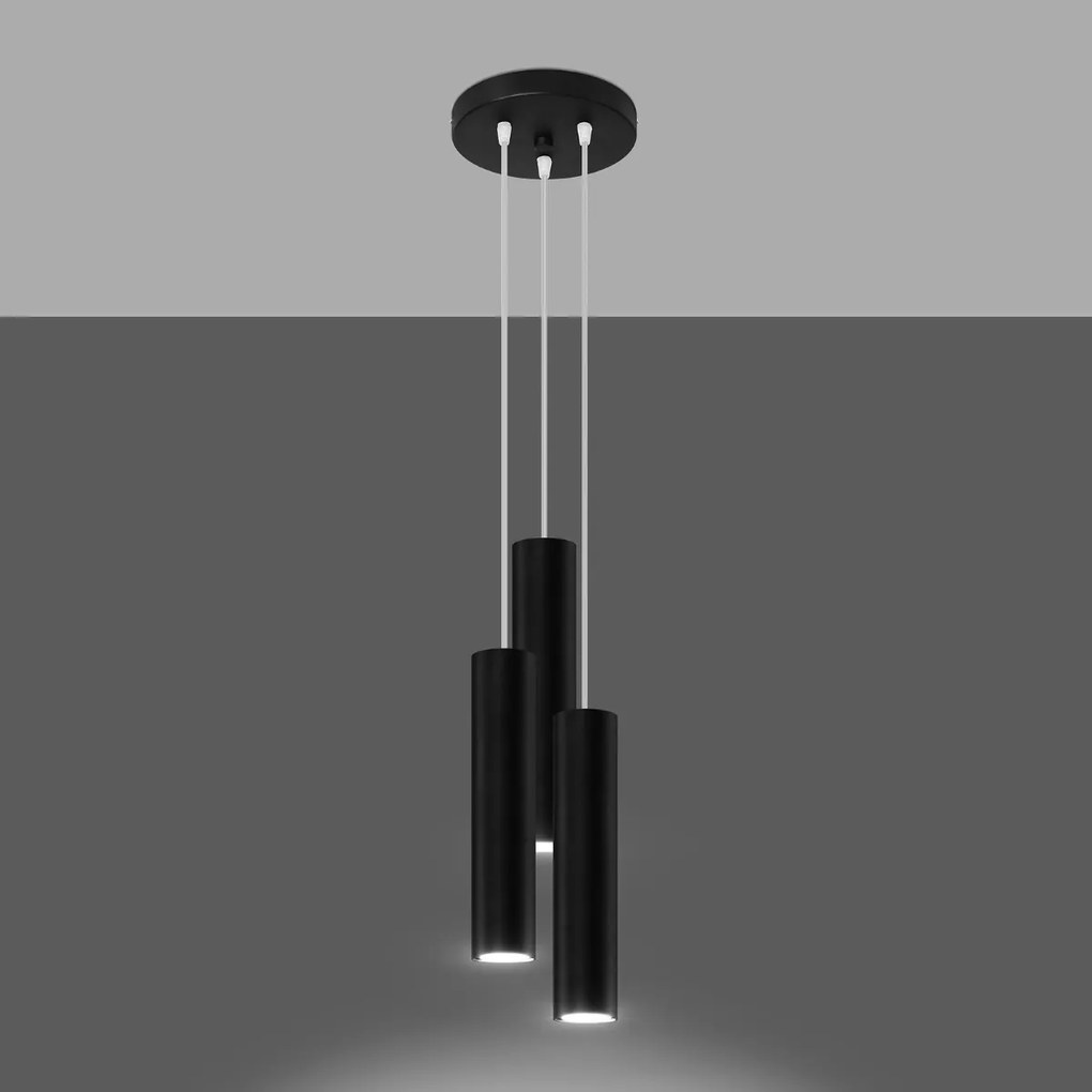 Sollux Lighting Závěsné svítidlo LAGOS 3P černé