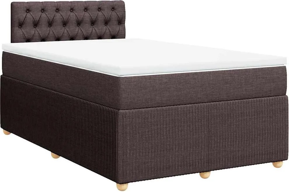 Box spring postel s matrací tmavě hnědá 120x200 cm textil 3289733