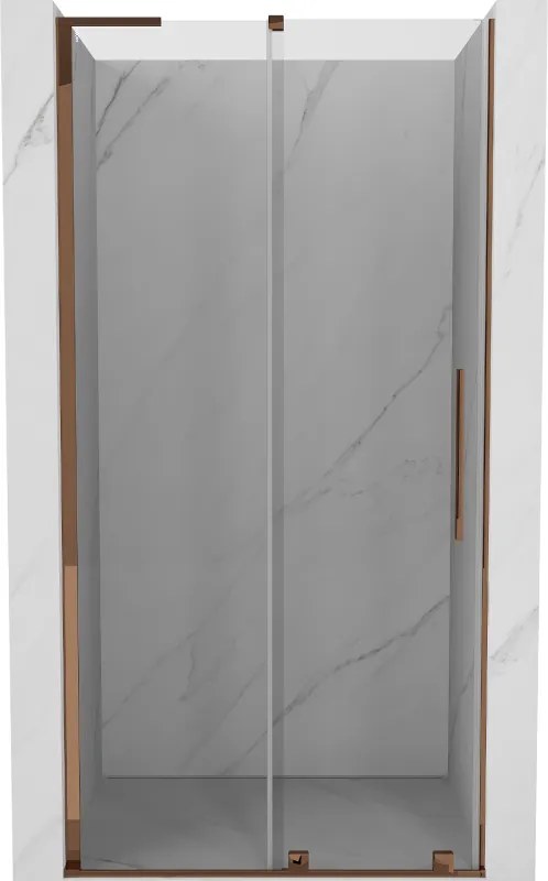 Mexen Velar L, posuvné sprchové dveře do otvoru 90 cm, 8mm čiré sklo, růžové zlato, 871-090-003-01-60