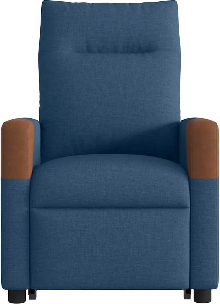 Elektrické zvedací polohovací křeslo modré textil 3324028