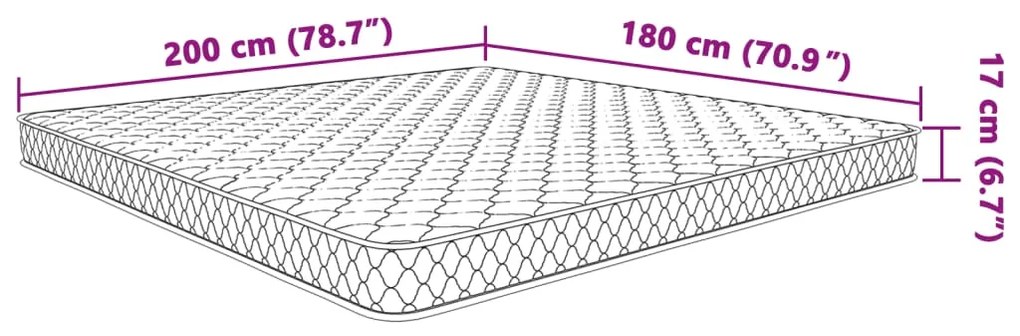 vidaXL Marketos Matrace paměťová pěna 200x180x17 cm měkká
