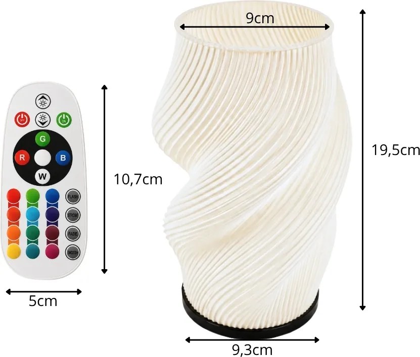 Verk Group Stolní lampy s vázou na květiny, dekorativní 2 v 1, led rgb, s dálkovým ovládáním