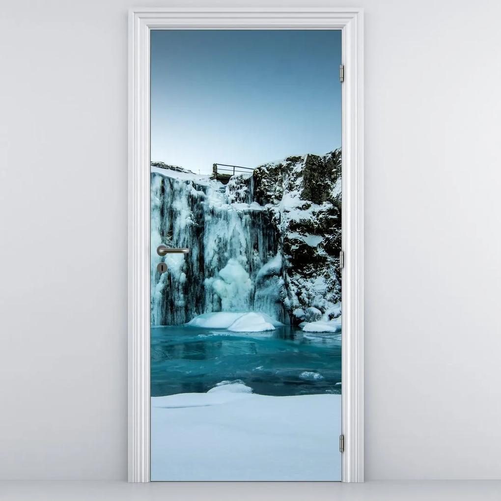 Fototapeta na dveře - Zamrzlé vodopády (95x205cm)