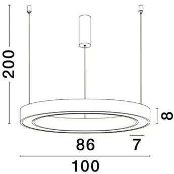 LED lustr Morbido 100 zlaté s dálkovým ovládáním
