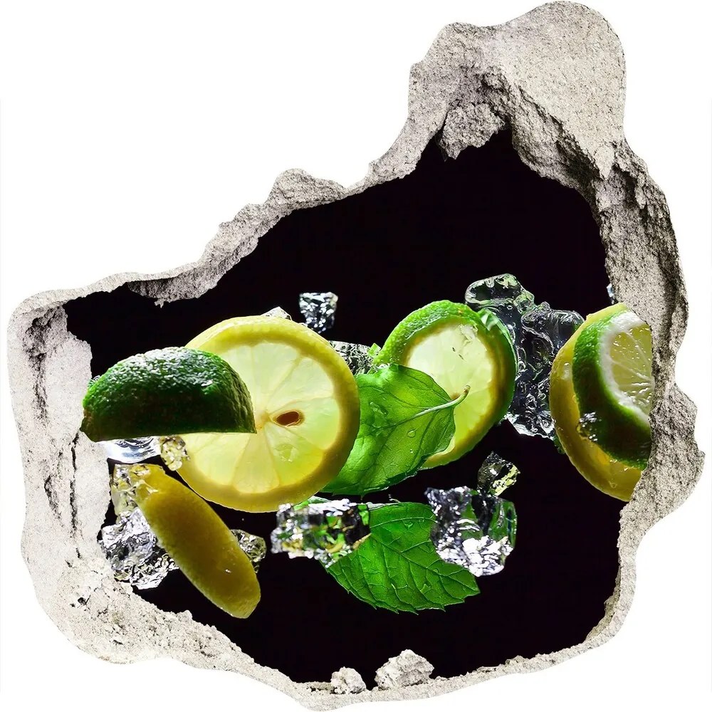 Wallmuralia Nálepka 3D díra beton Mojito 75x75 cm