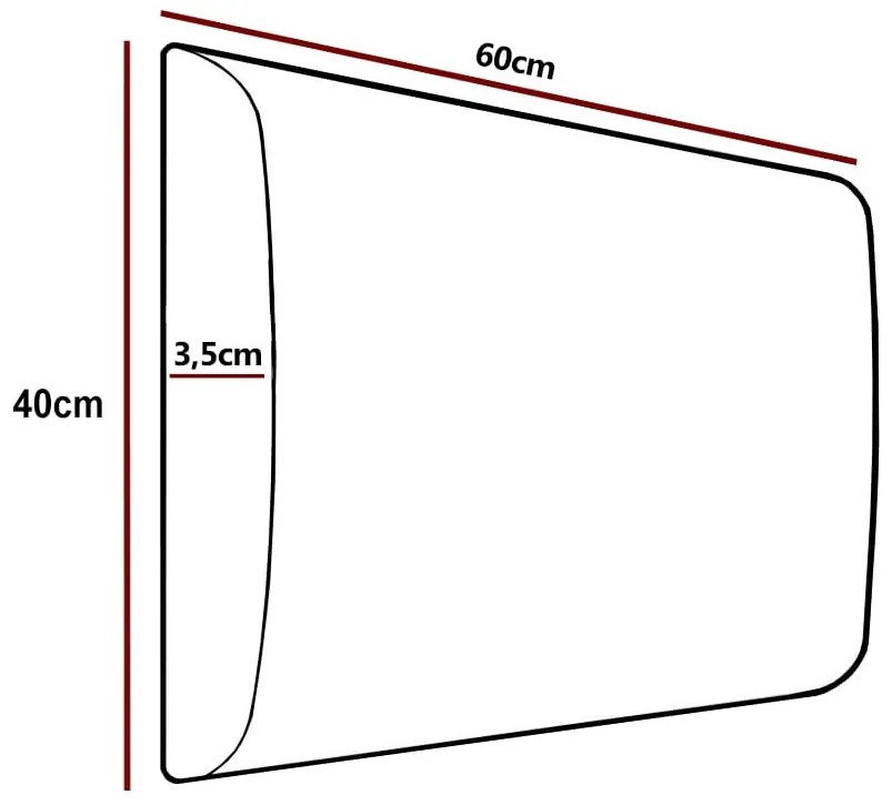 Eka Čalouněný panel Trinity 60 x 40 cm - Šedá 2314