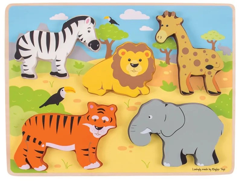 Bigjigs Toys Vkládací puzzle safari