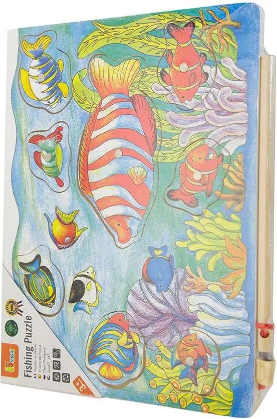 Dřevěné magnetické puzzle Viga Lov ryb