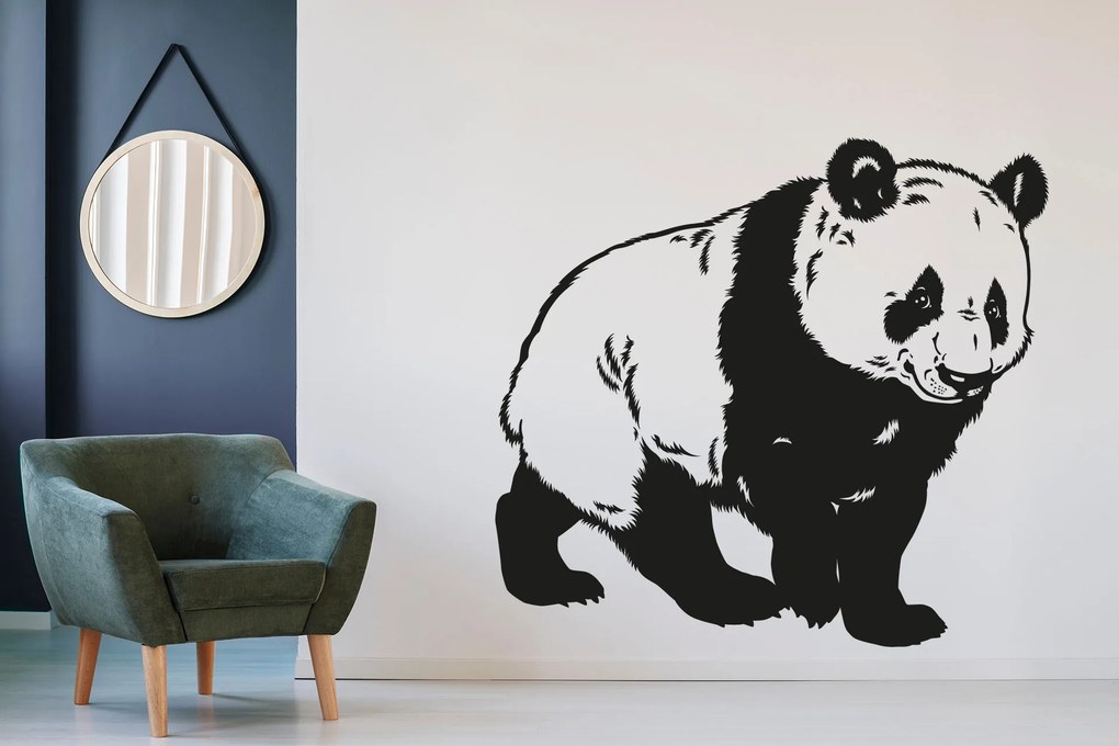 Lepy.cz Samolepka na zeď Panda Velikost (šířka x výška): 55x50cm, Barevná varianta: Černá
