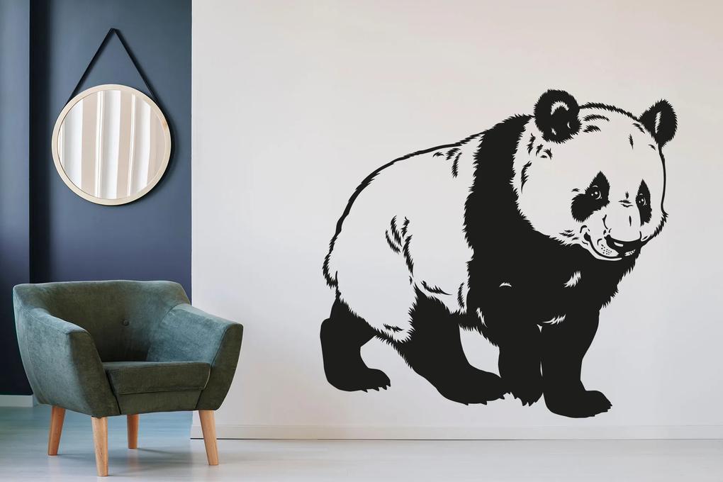 Lepy.cz Samolepka na zeď Panda Velikost (šířka x výška): 55x50cm, Barevná varianta: Tmavě šedivá