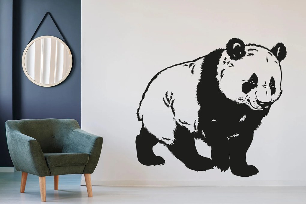 Lepy.cz Samolepka na zeď Panda Velikost (šířka x výška): 75x70cm, Barevná varianta: Pastelová oranžová