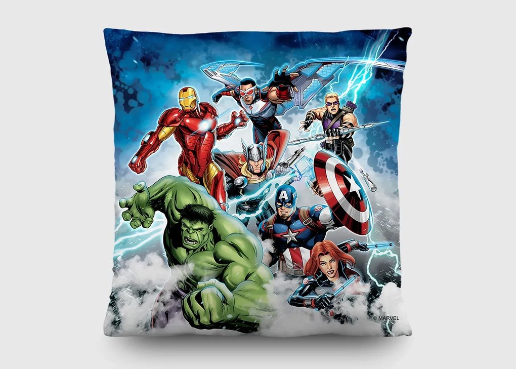 Dekorativní polštářek Marvel Avengers Připraveni k Boji, Disney | 40 x 40 cm | DCND 3137