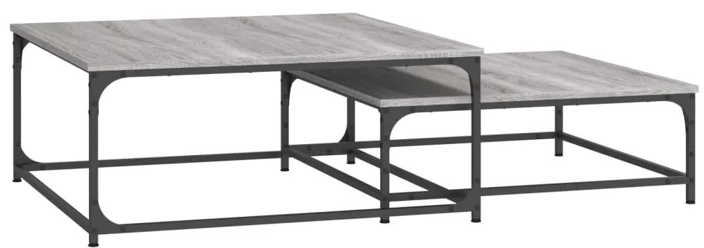 Hnízdové konferenční stolky 2 ks šedé sonoma kompozitní dřevo - Default Title