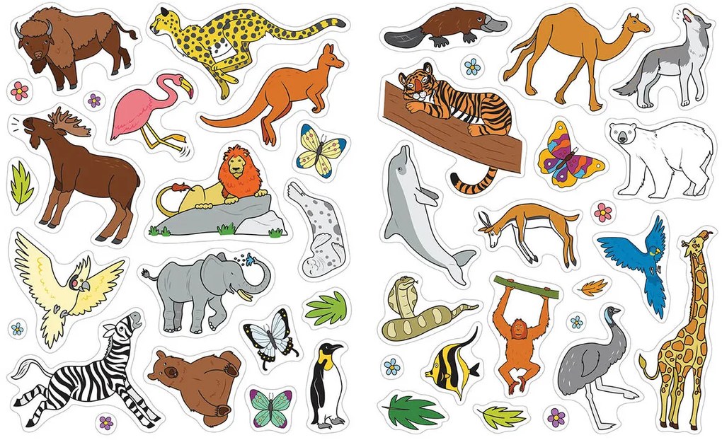 JIRI MODELS Omalovánky velké se samolepkami Zvířátka ZOO 4