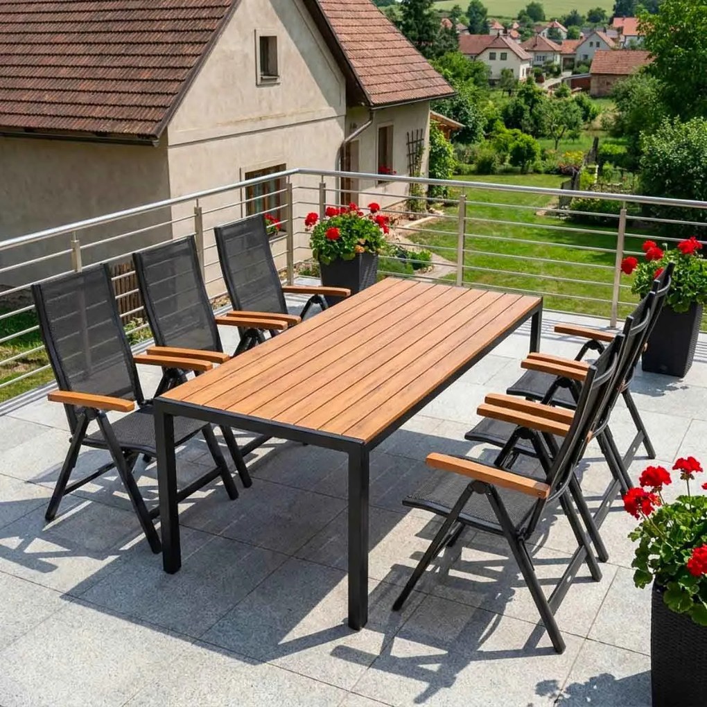 Vikio Zahradní jídelní set 190x90 pro 6 osob přírodní VZS211P6