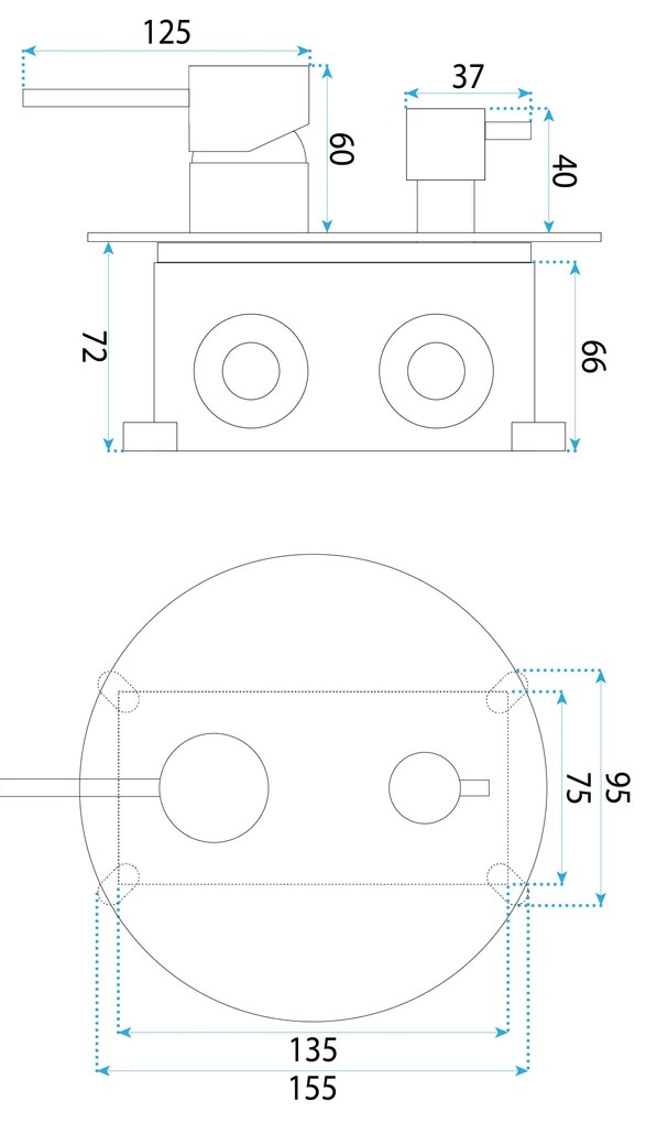 Rea Lungo Diamond, podomítkový sprchový set s dešťovou hlavovou a ruční sprchou, měděná lesklá, REA-P5657