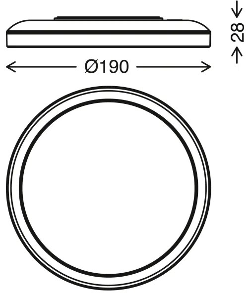 Briloner 7150-416 - LED Stropní svítidlo SLIM LED/12W/230V pr. 19 cm