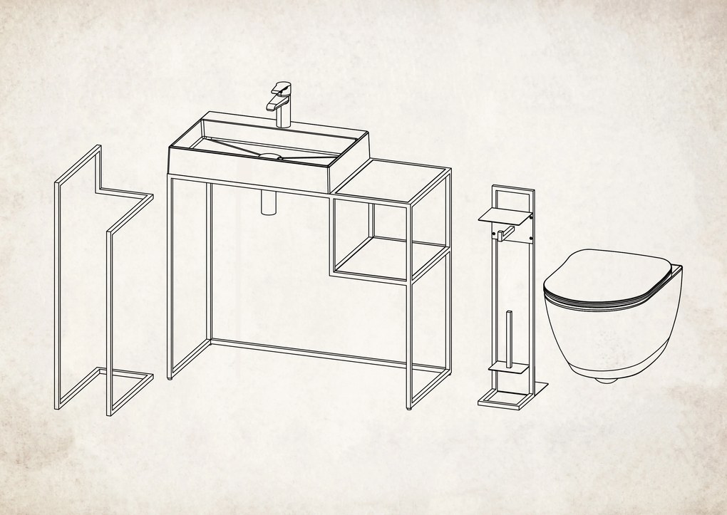 Deante Držák toaletního papíru Mokko s poličkou - ADM N242