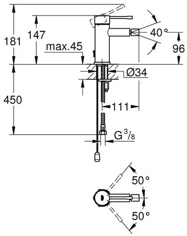 Grohe Essence Baterie bidetová, velikost S 32934001