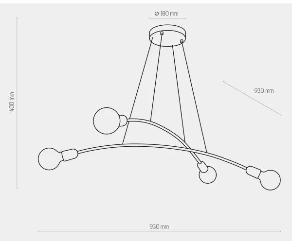 Lustr na lanku HELIX 4xE27/60W/230V zlatá