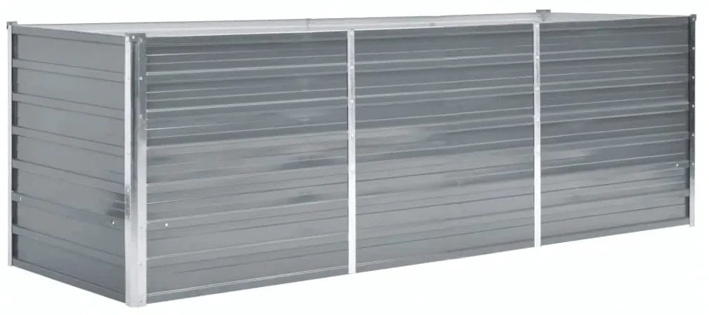 vidaXL Vyvýšený záhon pozinkovaná ocel 240 x 80 x 77 cm šedý