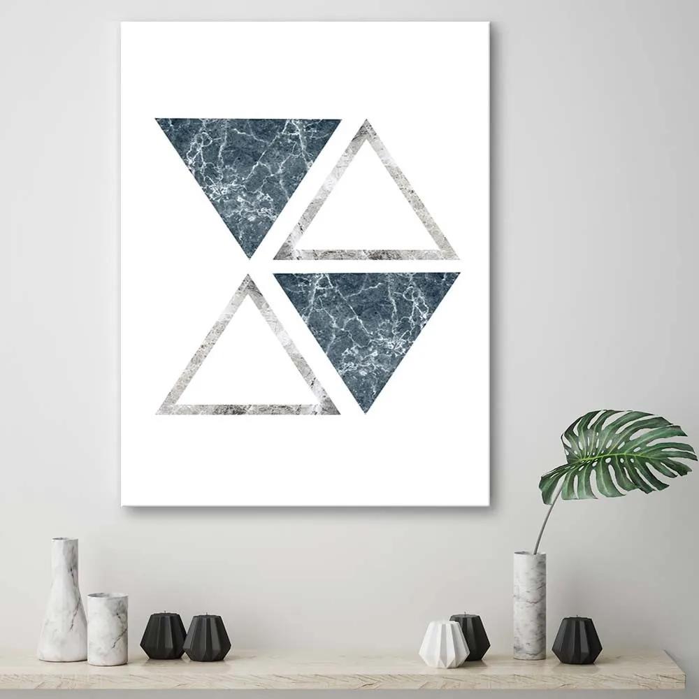 Gario Obraz na plátně Abstraktní mramorové trojúhelníky Rozměry: 40 x 60 cm