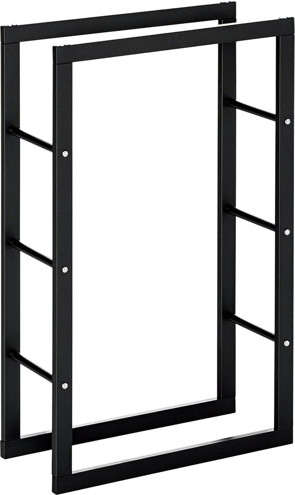 HOMCOM Kovový stojan na dřevo 60 x 25 x 100 cm - Organizér na dřevo s ocelovým rámem do 100 kg | Aosom