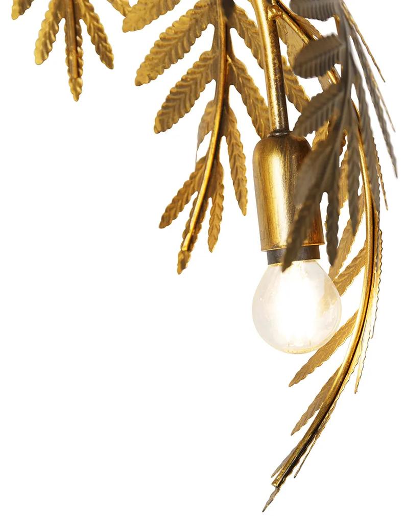 Vintage stojací lampa starožitná zlatá 3-světelná velká - Botanica