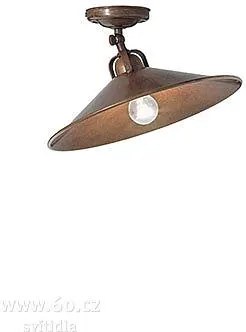 Il Fanale 203.02.OF Poggio, stropní rustikální svítidlo z mosazi a železa, 1x77W E27, prům. 30cm