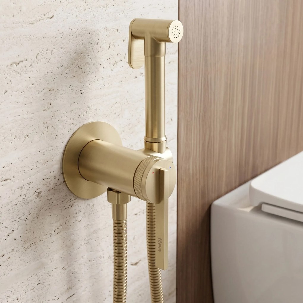 Rea, Podomítková bidetová baterie Rea Grace Brush Gold, REA-B4502