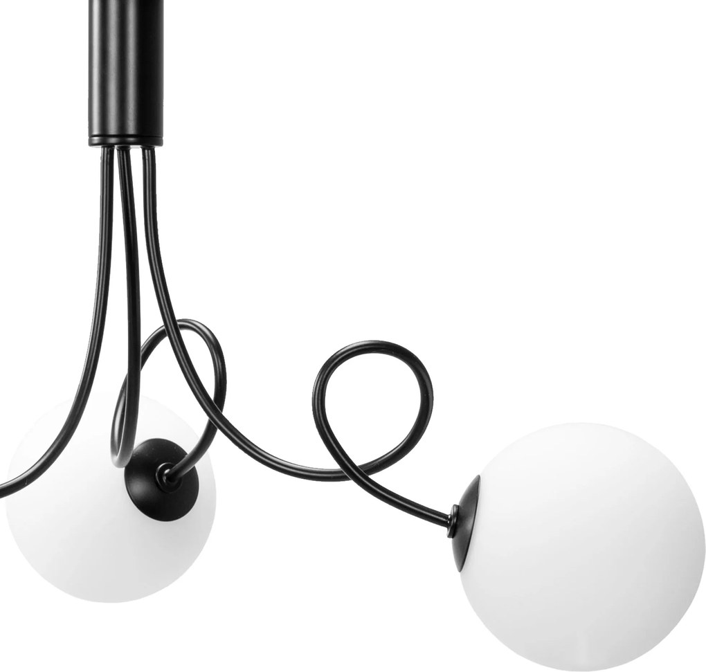 Toolight Toolight, stropní lampa skleněné koule 3xG9 APP1154-3CP, černá, OSW-14012
