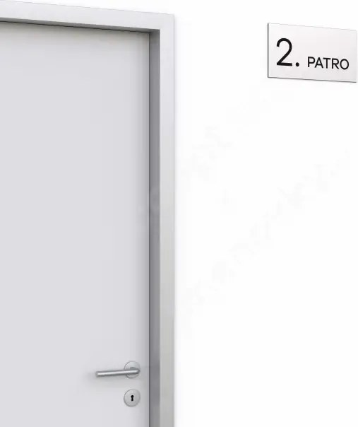 ACCEPT Označení podlaží "2. PATRO" - stříbrná tabulka - černý popis
