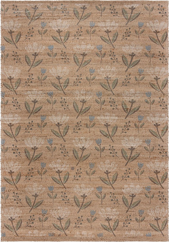 Flair Rugs, Kusový koberec Nadya Arriana Floral Natural, 120x170, hnědá, ložnice