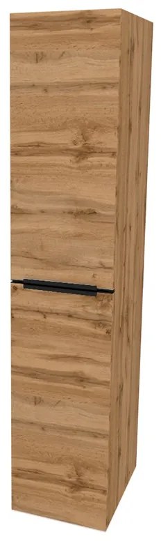 Mereo Mailo, koupelnová skříňka vysoká 170 cm, černé madlo, Multidecor, Dub Wotan CN594LPBDWOT