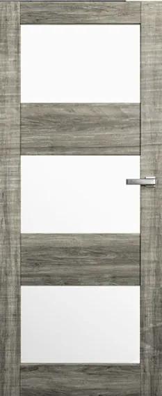 posuvné interiérové dveře do pouzdra TEO model 5 Průchozí rozměr: 70 x 197 cm, Orientace dveří: Levé dveře, Dekor: Dub šedý