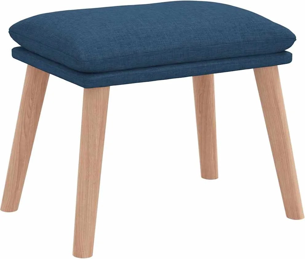 Relaxační křeslo s podnožkou modré textil 3315152