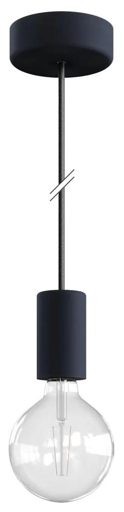 creative cables EIVA elegant - závěsná lampa IP65 do exteriéru s textilním kabelem, silikonovým baldachýnem a objímkou, voděodolná Barva: Petrolejová