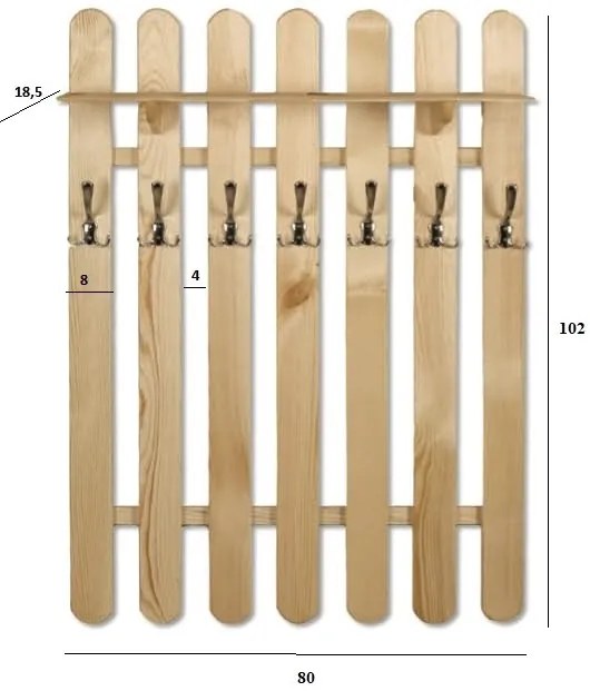 Drewmax WS101 dřevěný věšák masiv borovice