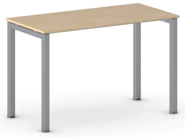 Kancelářský stůl PRIMO SQUARE, 120x60 cm, šedostříbrná podnož, buk