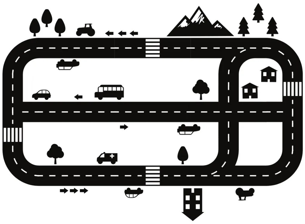 Dětská samolepka na podlahu AUTODRÁHA