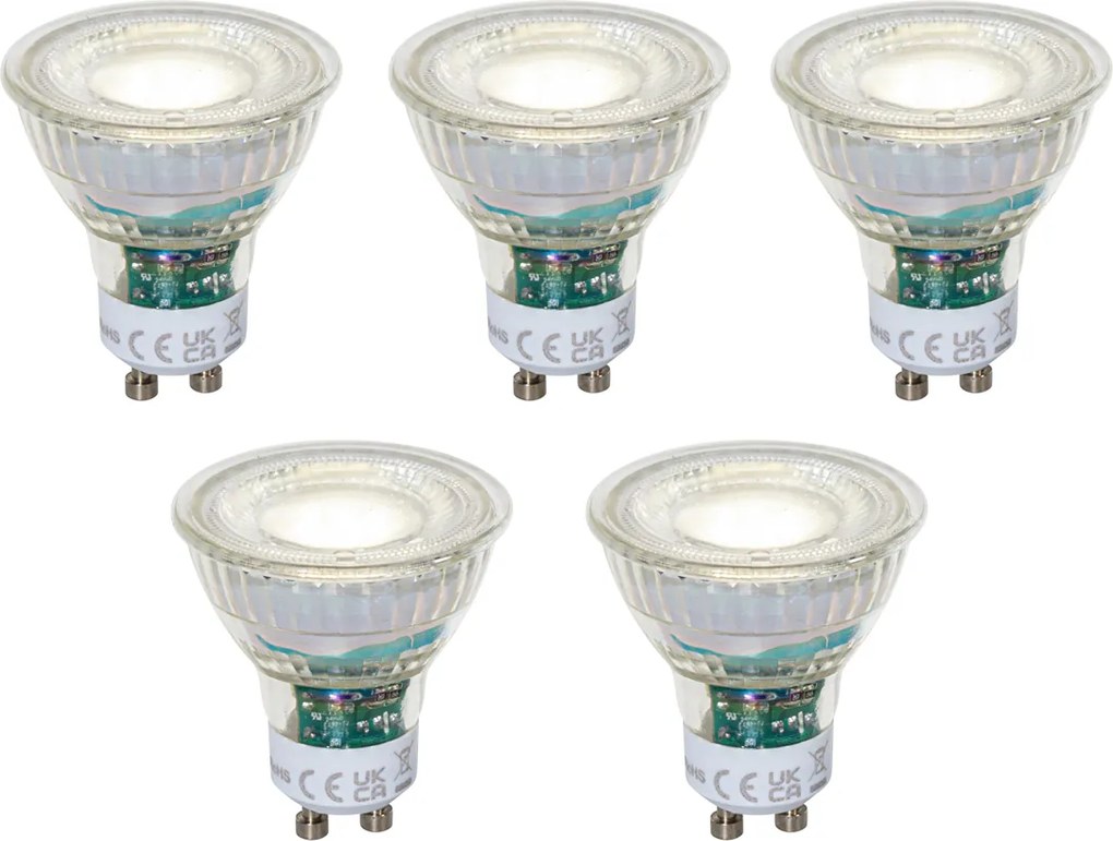 Sada 5 čirých stmívatelných LED žárovek GU10 50mm 2,5W 450 lm 4000K