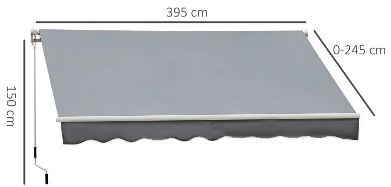 Goleto Kloubová markýza 3,95 x 2,45 m | šedá