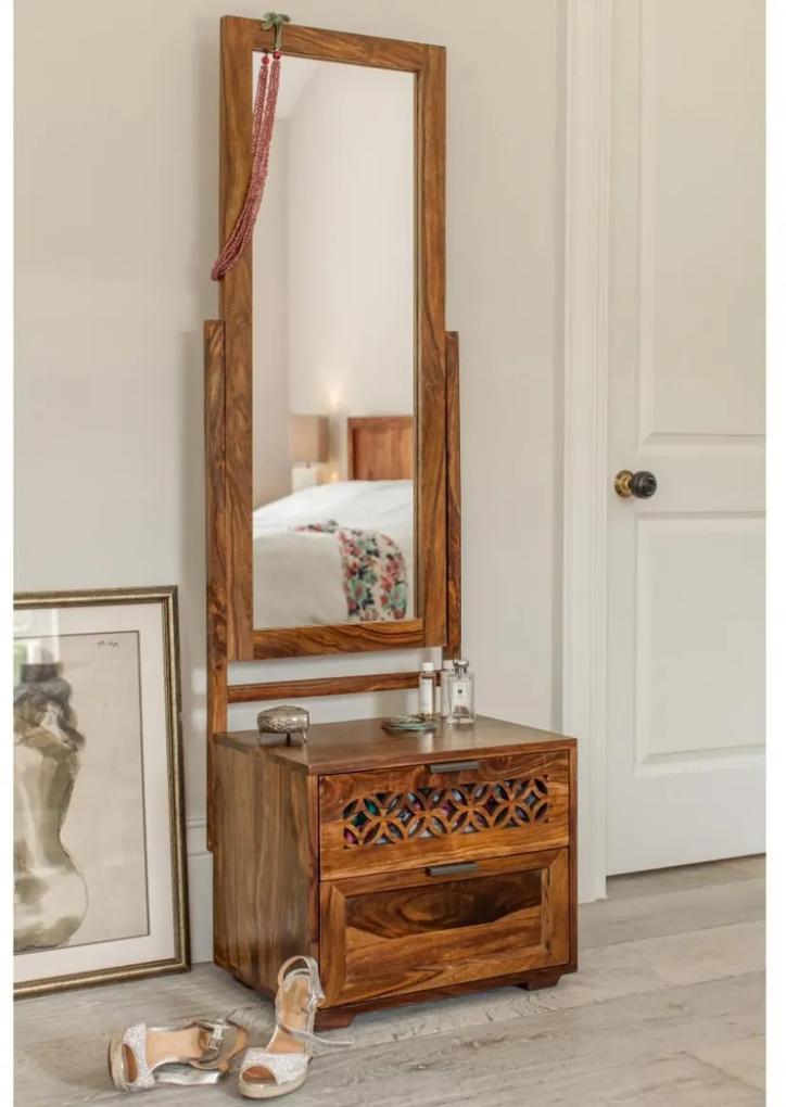 Toaletní stolek se zrcadlem Mira 50x175x40 z indického masivu palisandr Only stain